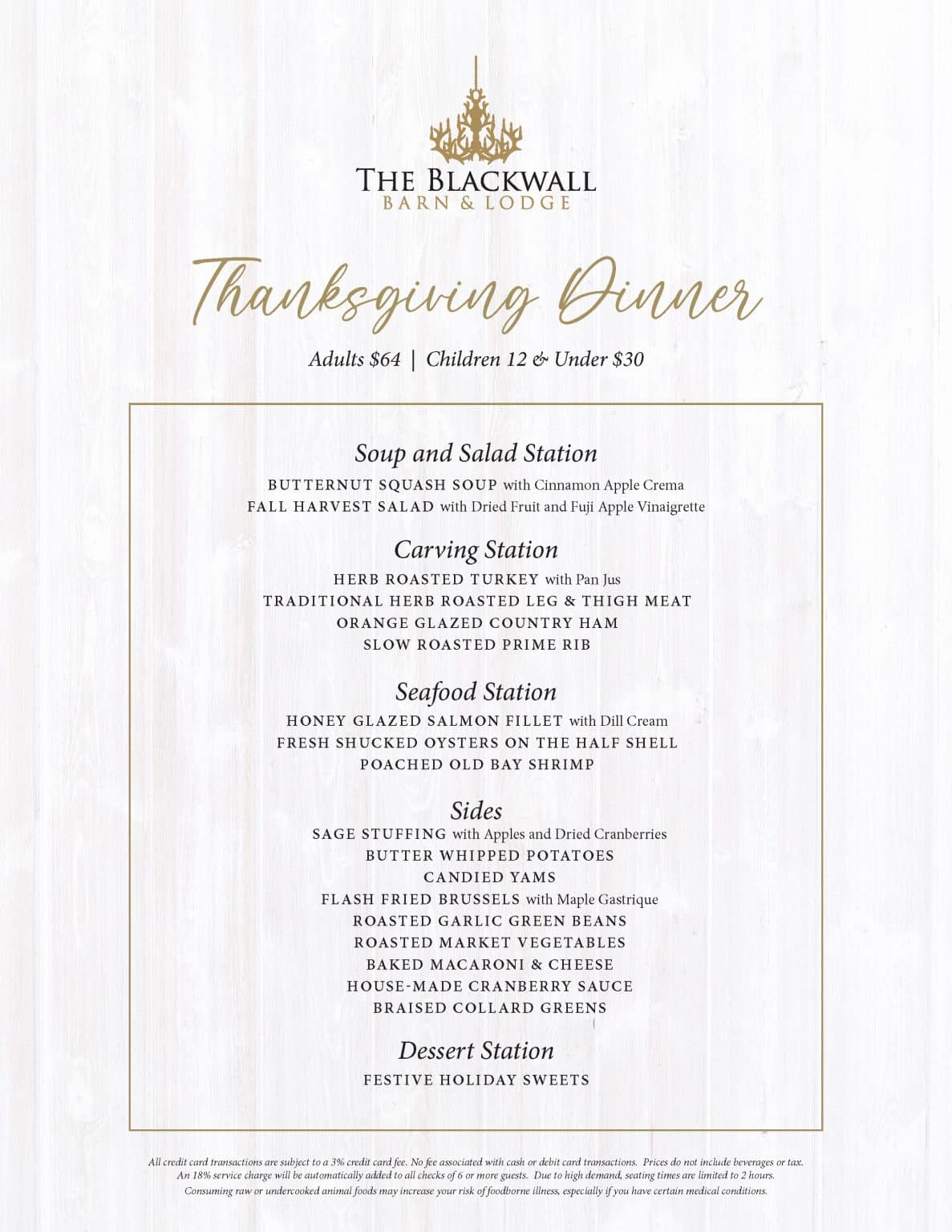 Thanksgiving - Blackwall Barn & Lodge - Columbia MD