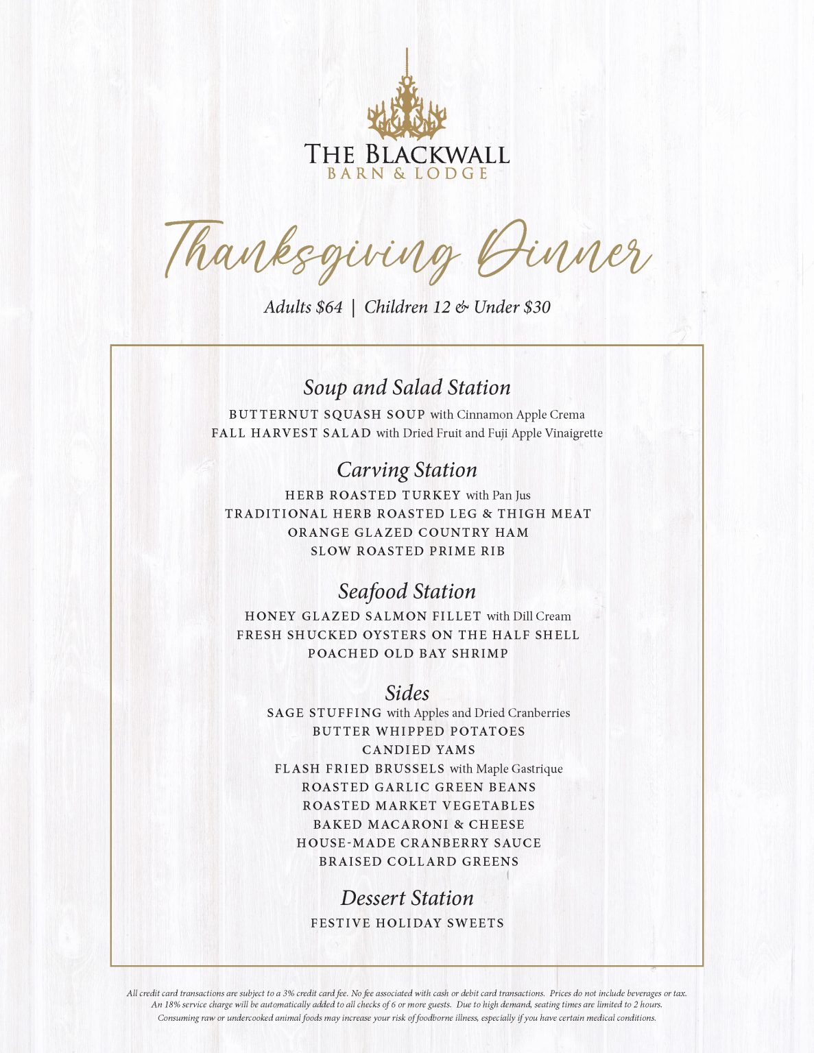 Thanksgiving - Blackwall Barn & Lodge - Gambrills MD
